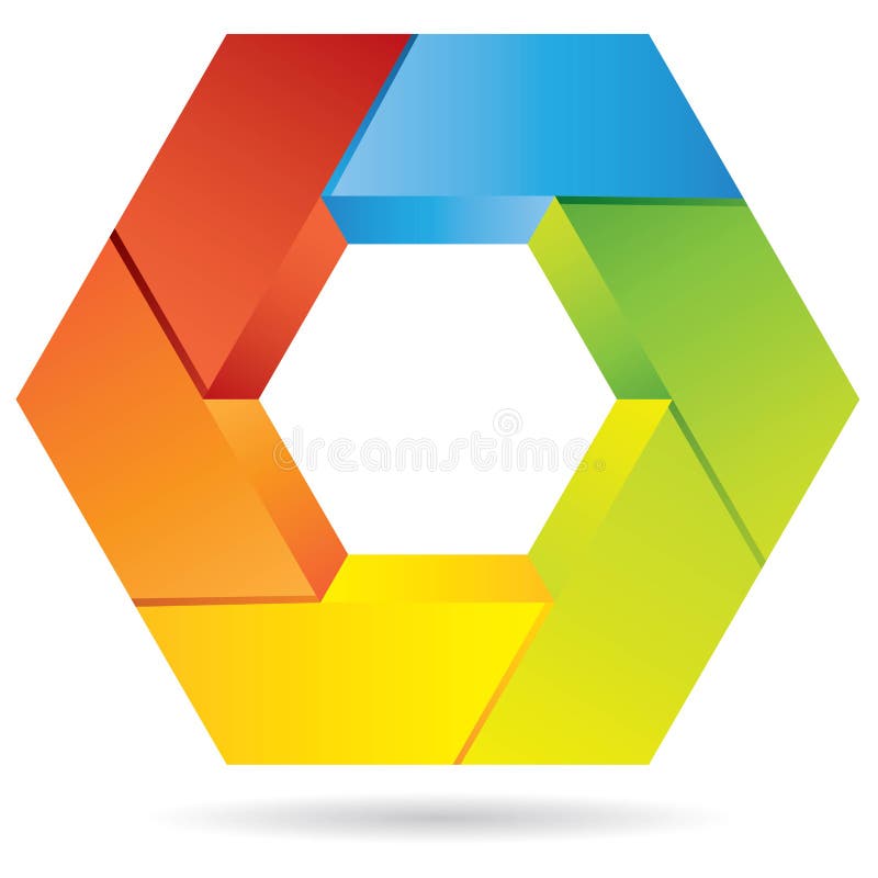 Logo esagonale colorato illustrazione vettoriale. Illustrazione di ...
