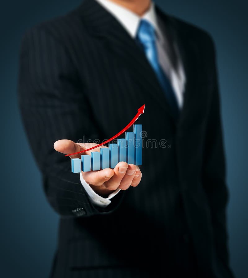 Graphique de croissance photo stock. Image du main, marché - 26525616