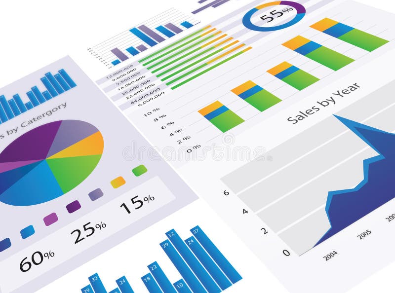 Diagramme und Diagramme stock abbildung. Illustration von geschäft ...