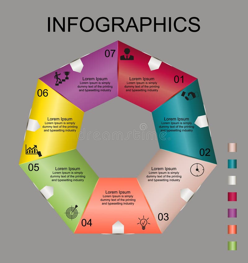 Diagrams in the Form of a Figure in Seven Stages Stock Illustration ...