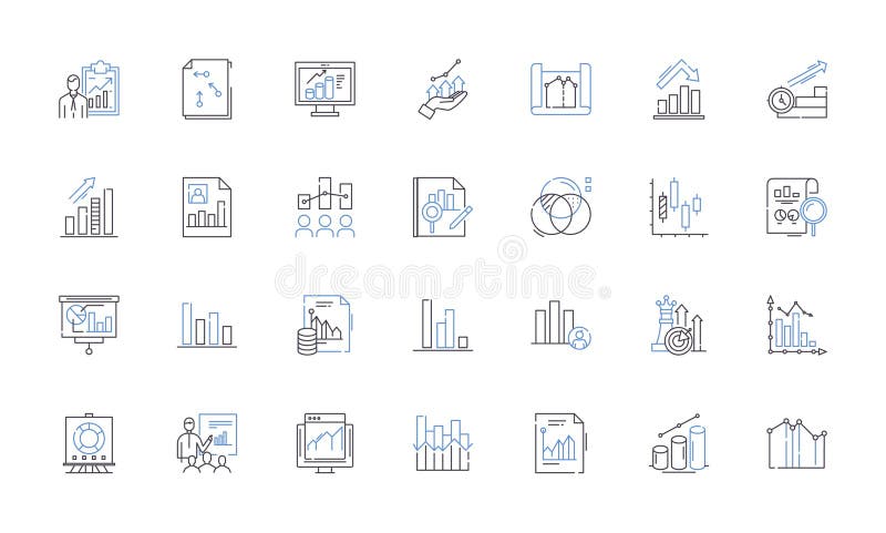 Diagrams Schematics Line Icons Collection. Blueprint, Flowchart, Graph ...