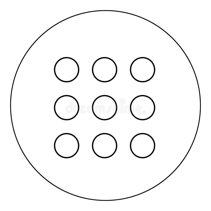 Dial Button Set Black and White Icon . Stock Vector - Illustration of ...