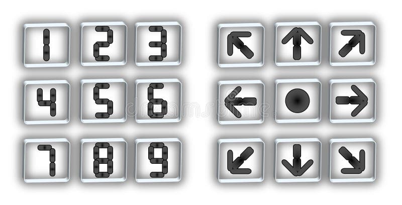 Dial buttons and arrows stock illustration. Illustration of clock ...