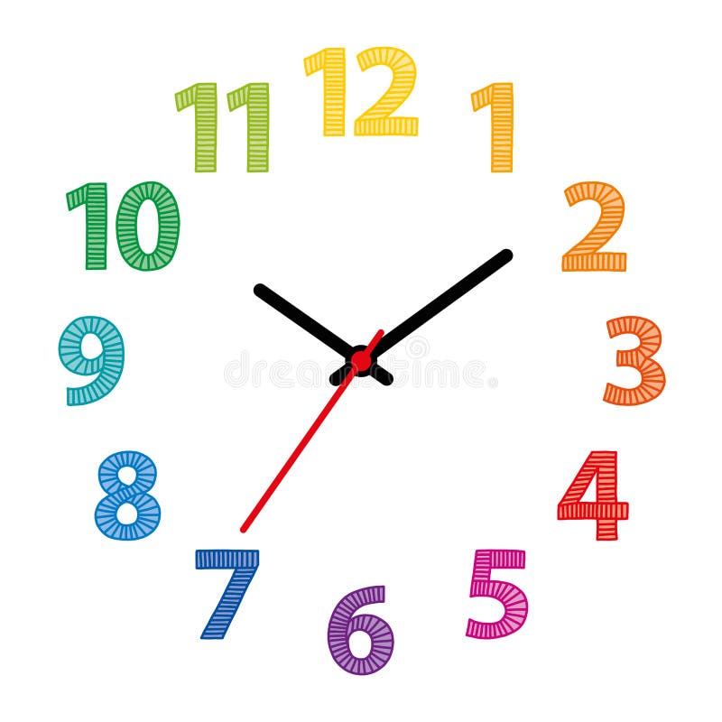 Cara De Reloj Dial De La Hora Con Números Minutos Y Horas De La Marca De Las Rociadas Ejemplo ...