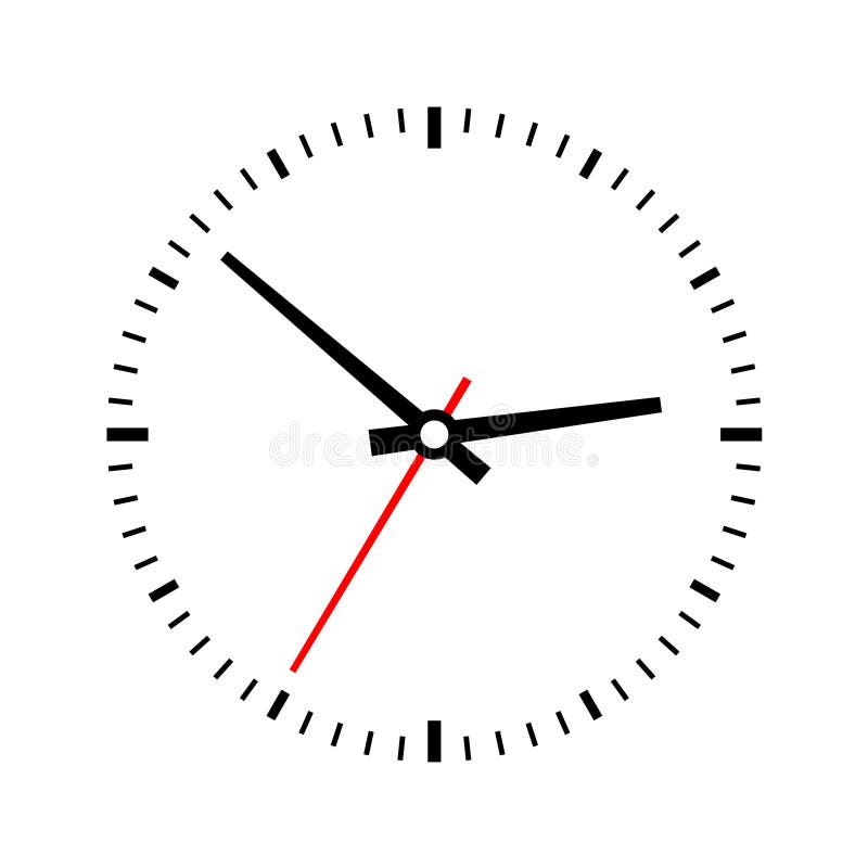 Dial De Reloj En Un Fondo Blanco. Vector Ilustración del Vector ...