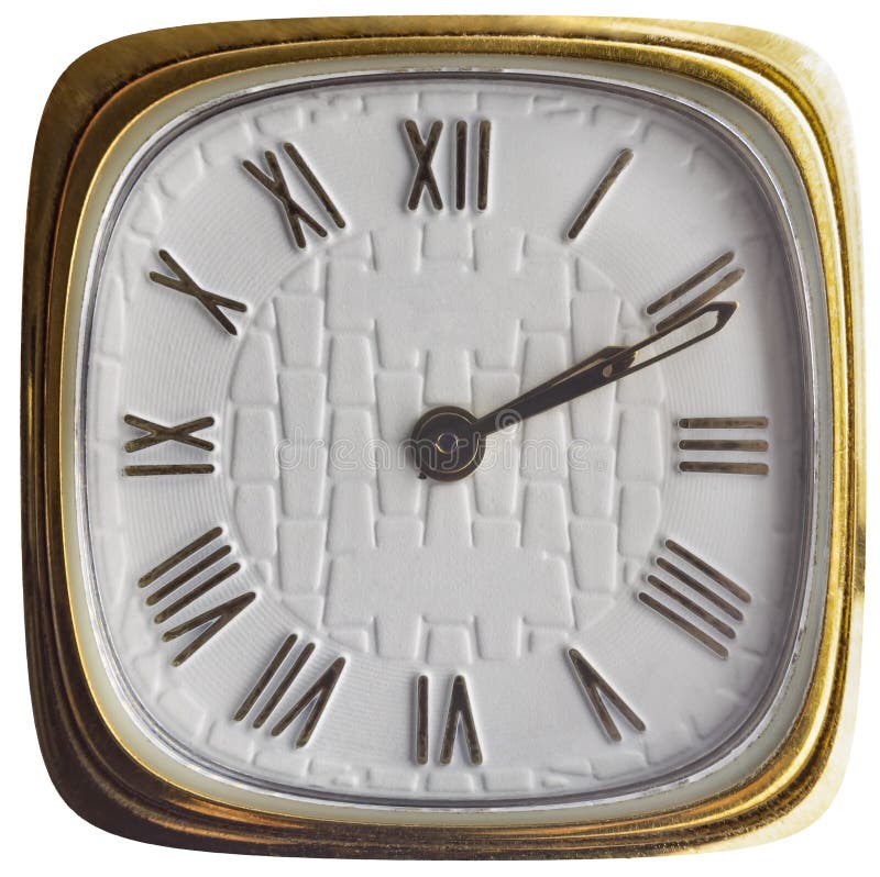 Dial of a Gold Square Elegant Watch Stock Image - Image of time ...