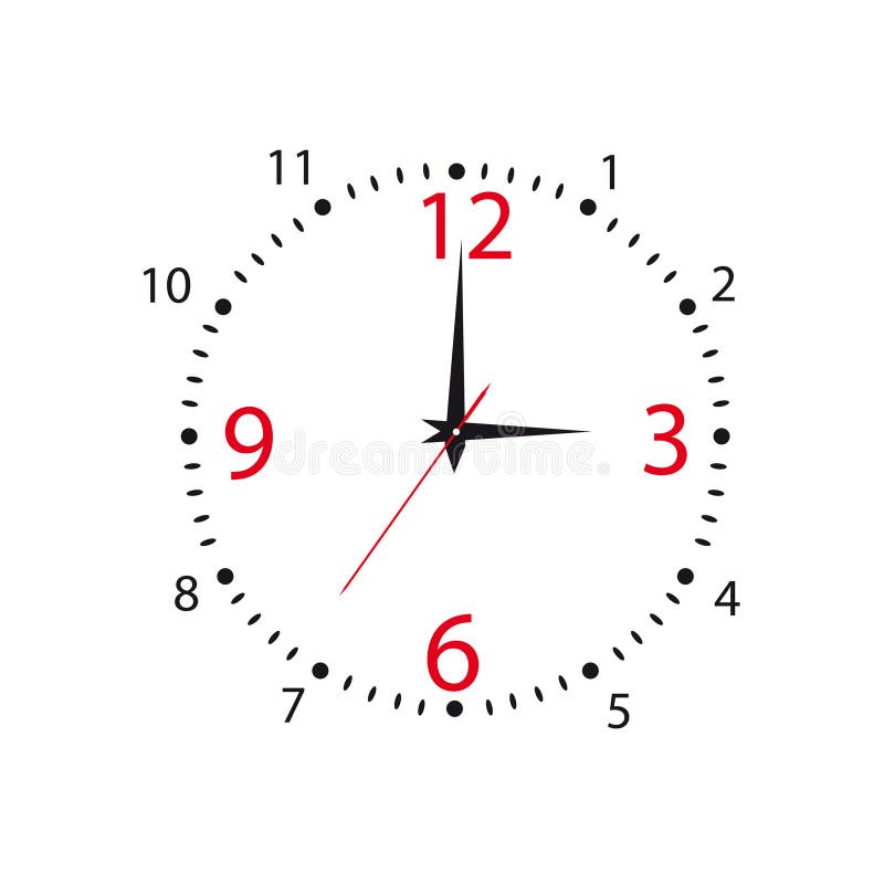 24 Hours Clock Dial. Vector Illustration Stock Vector - Illustration of ...