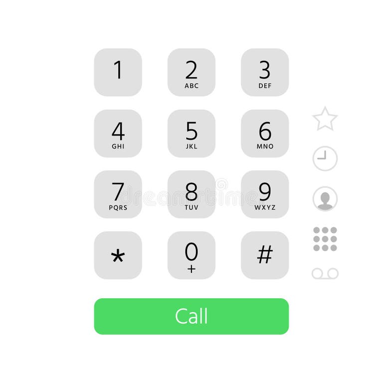 Dial Keypad. Touchscreen Phone Number Keyboard Interface Inspired by ...