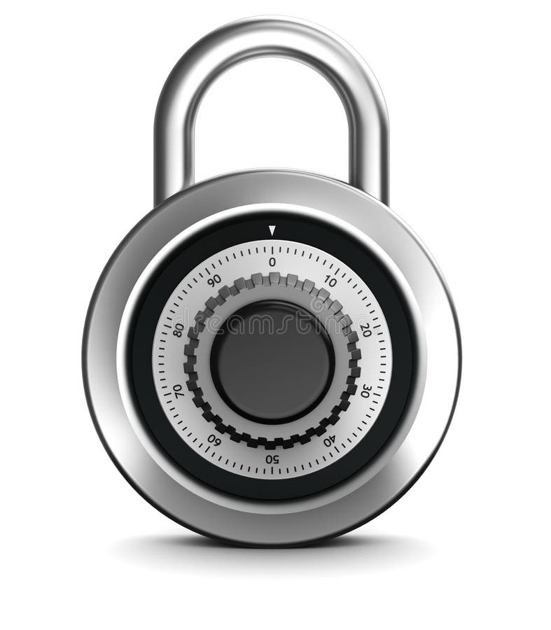 Dial lock stock illustration. Illustration of chrome - 25584790