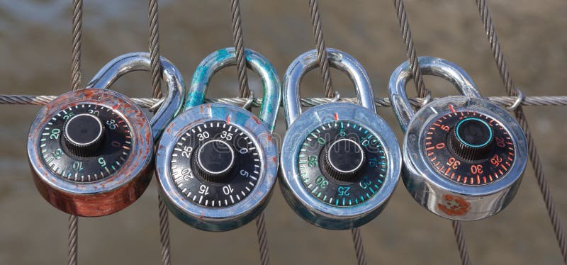 The 4 Dial Locks with Code, Dial Lock with Nylon Fence Stock Photo ...