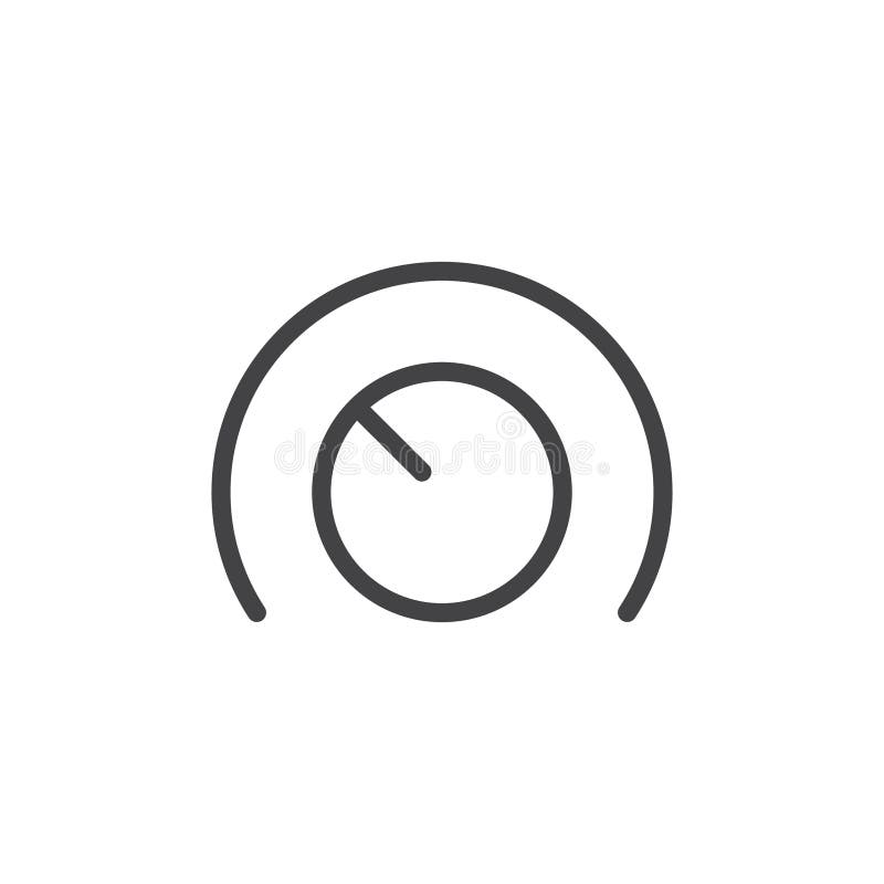 Dial Low Icon Thin Outline Art Symbol Stock Vector - Illustration of ...