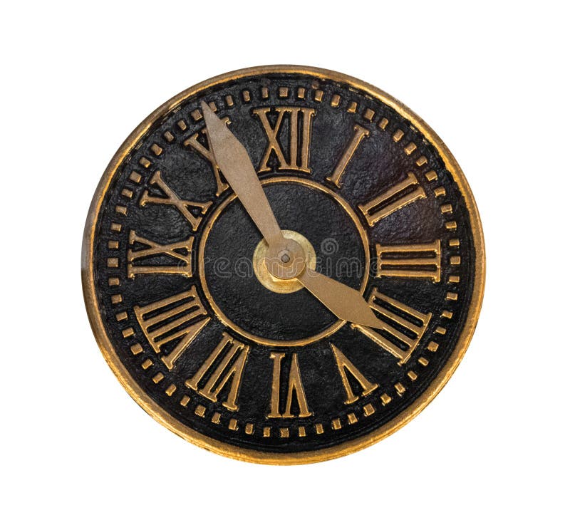 The Dial of Old Clock on White Background, Isolated Stock Image - Image ...