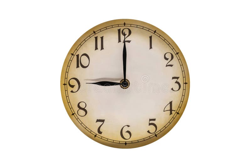 The Dial of an Old Vintage Clock. the Clock Shows the Ninth Hour Stock ...