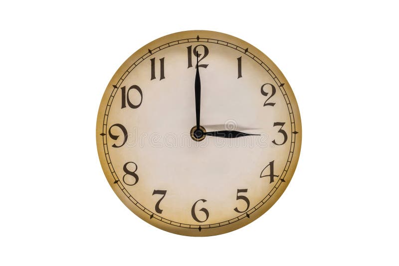 The Dial of an Old Vintage Clock. the Time on the Clock is Three O ...