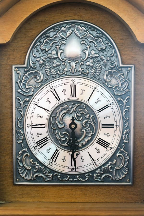 The Dial of the Old Vintage Wall Clock, Retro Toned Stock Photo - Image ...
