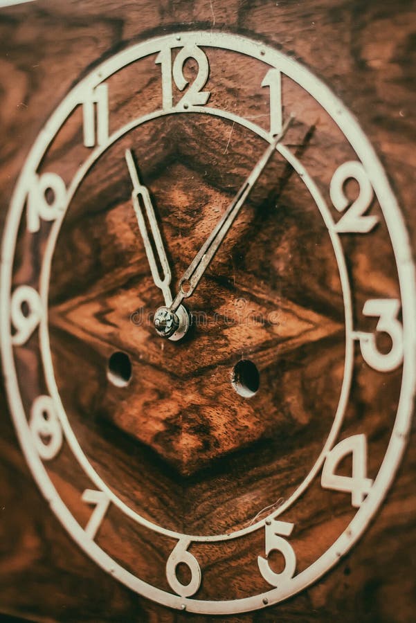 Dial of old wooden clock stock image. Image of dial - 143410399