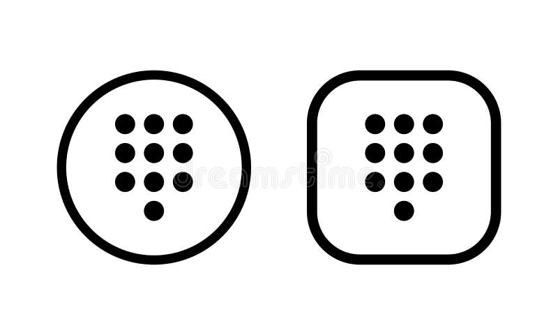Dial Pad Button Icon Vector in Line Button Stock Vector - Illustration ...