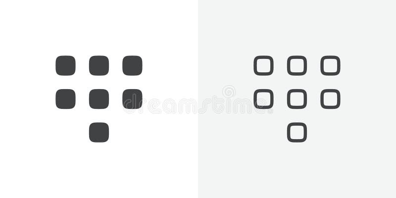 Dial Pad Icon Flat and Simple Set Design Stock Vector - Illustration of ...