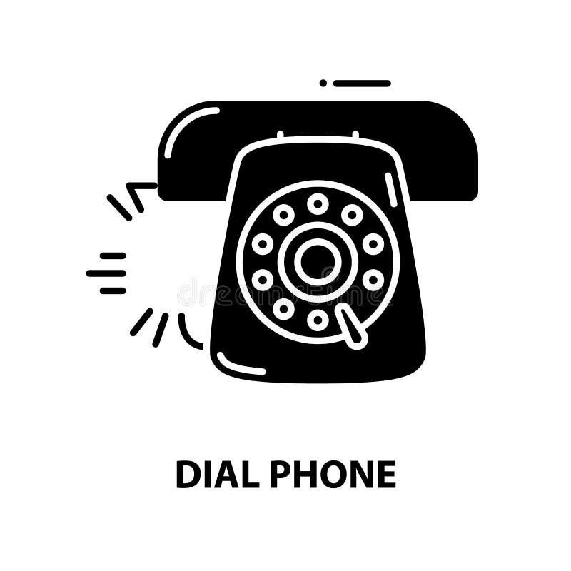 Dial Phone Icon, Black Vector Sign with Editable Strokes, Concept ...