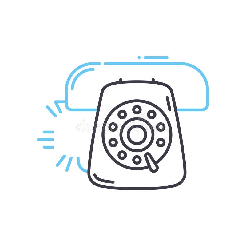 Dial Phone Line Icon, Outline Symbol, Vector Illustration, Concept Sign ...