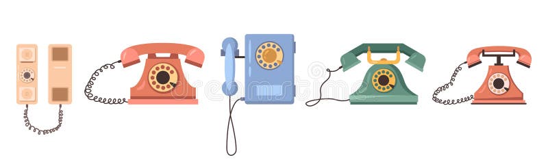 Dial Phones Evolution, Technology Advancement Stock Vector ...