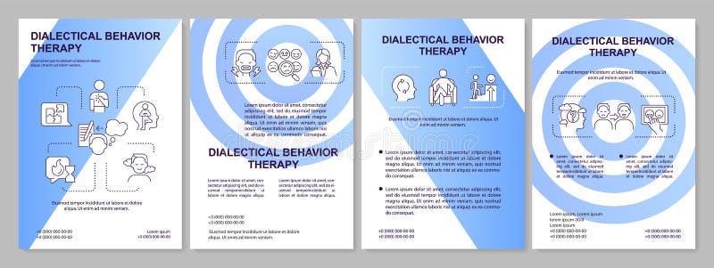 Dialectical Behavior Therapy Blue Brochure Template Stock Vector ...