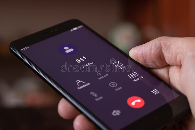 Dialing 911, Call 911. Emergency Concept: Man Using a Digital Phone ...