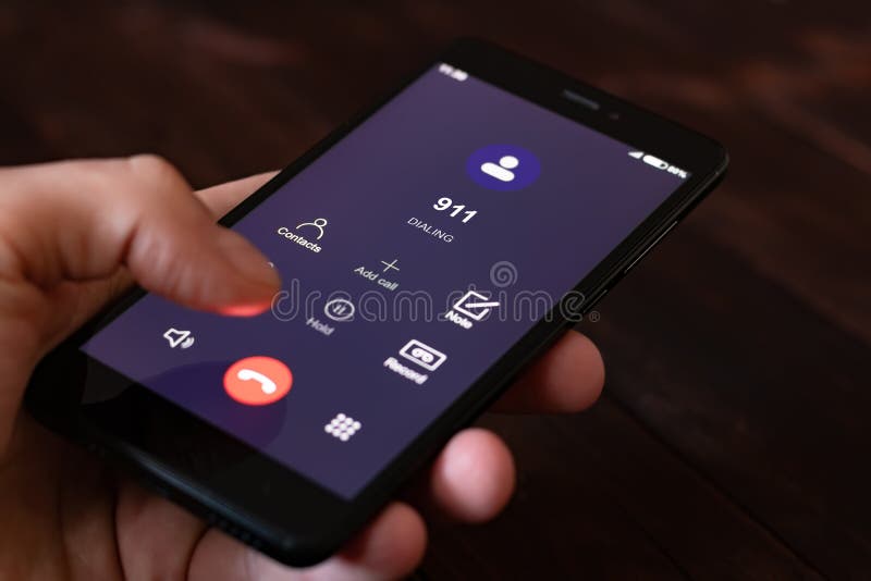 Dialing 911, Call 911. Emergency Concept: Man Using a Digital Phone ...
