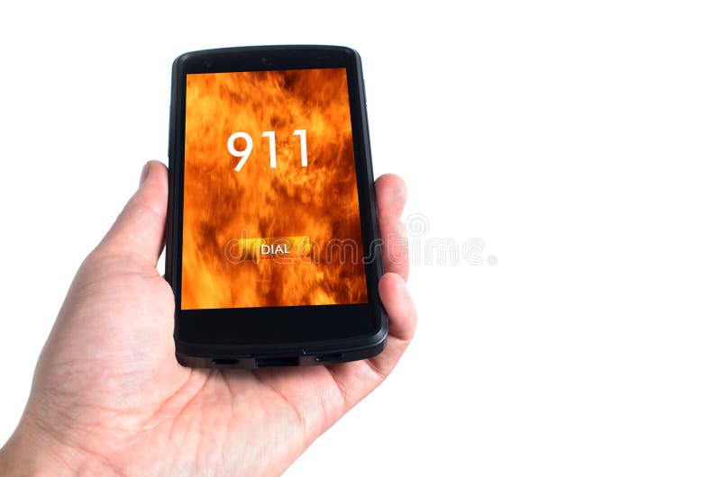 Dialing 911 Concept on Mobile Phone Stock Image - Image of cellphone ...