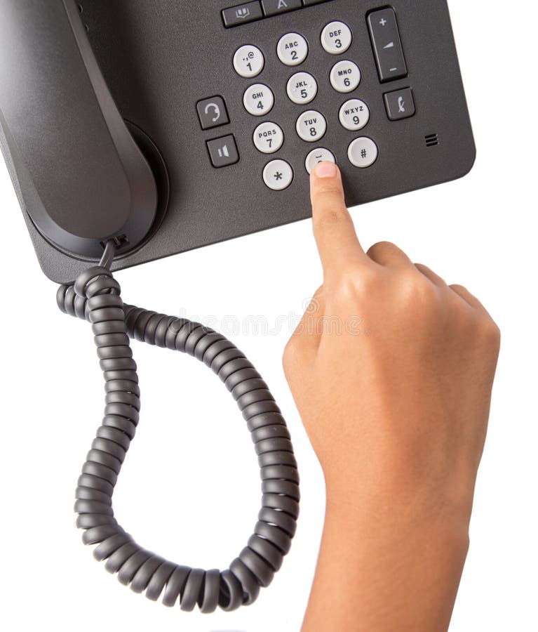 Dialing Desktop Telephone IV Stock Photo - Image of call, hand: 52376340