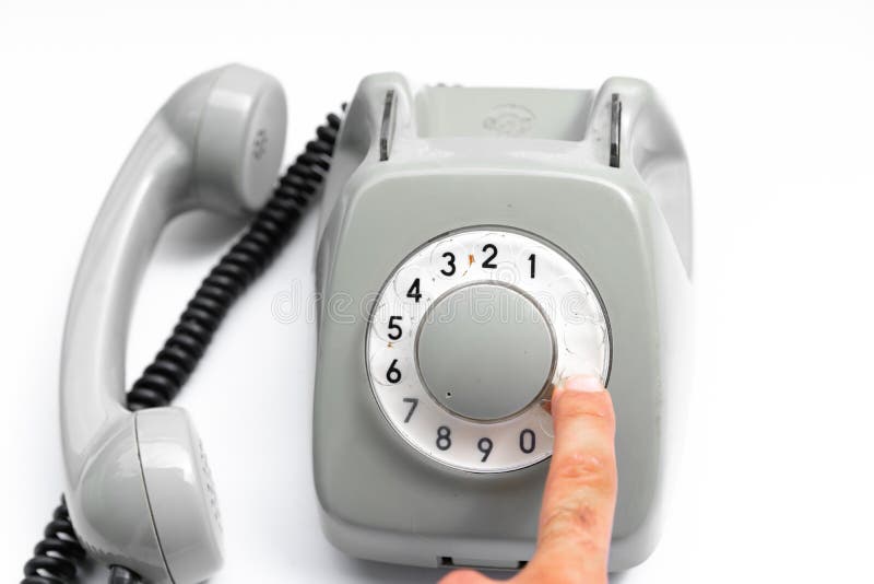 Man Dialing Out on an Old Rotary Telephone Stock Image - Image of home ...