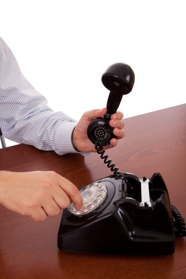 Dialing a Number on the Telephone Stock Image - Image of professional ...