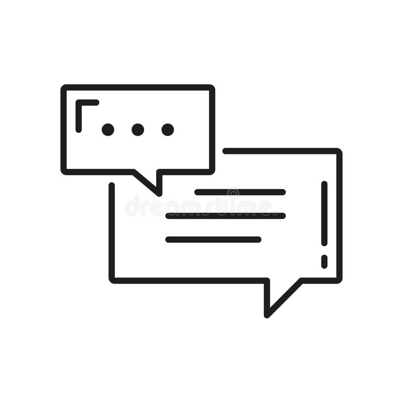 Dialog Balloon, Vector Chat Bubble Line Icon Stock Vector ...