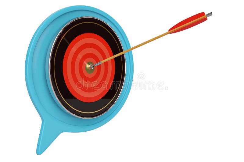 Dialog Box and Arrow with Target 3D Illustration. Stock Illustration ...