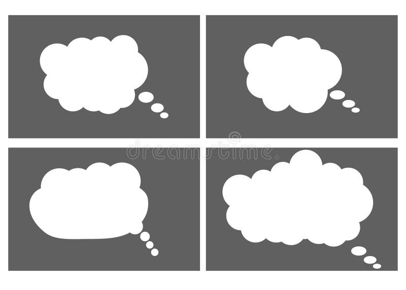 Dialog Box Icon, Chat Cartoon Bubbles. Thinking Cloud Stock Vector ...