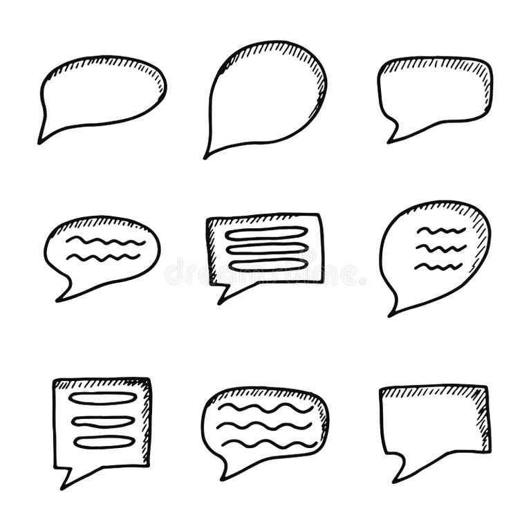 Dialog Boxes Icons Set. Isolated Objects Silhouettes Stock Vector ...