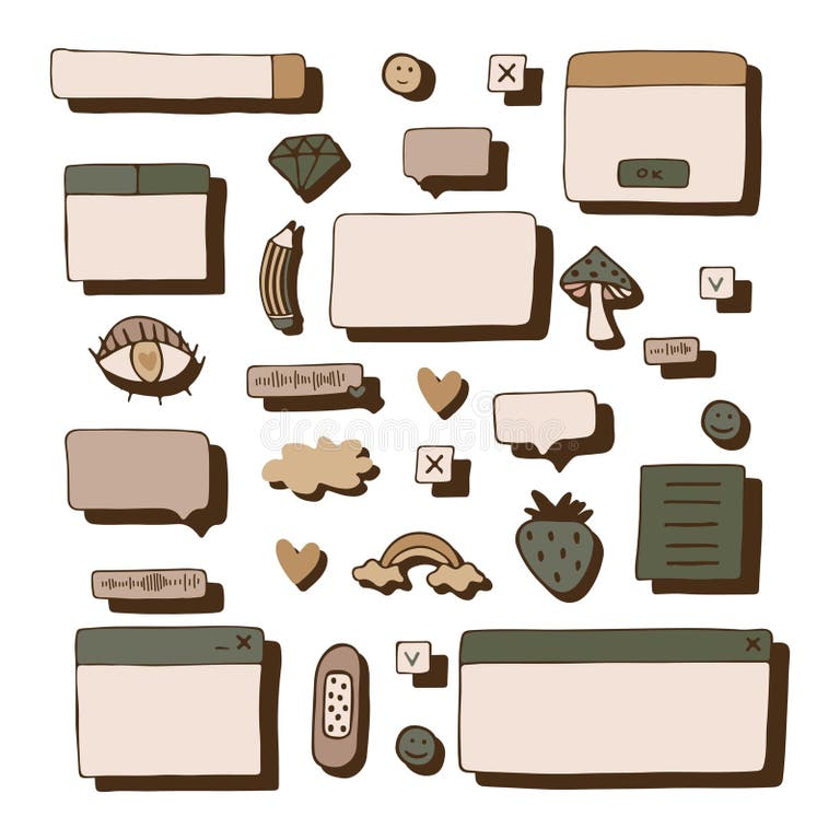 Dialog Boxes Old Retro Pc Elements User Interface Operating System