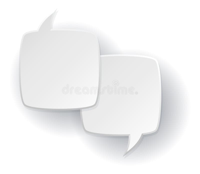 Dialog Boxes. White Paper Chat Message Bubbles Stock Vector ...
