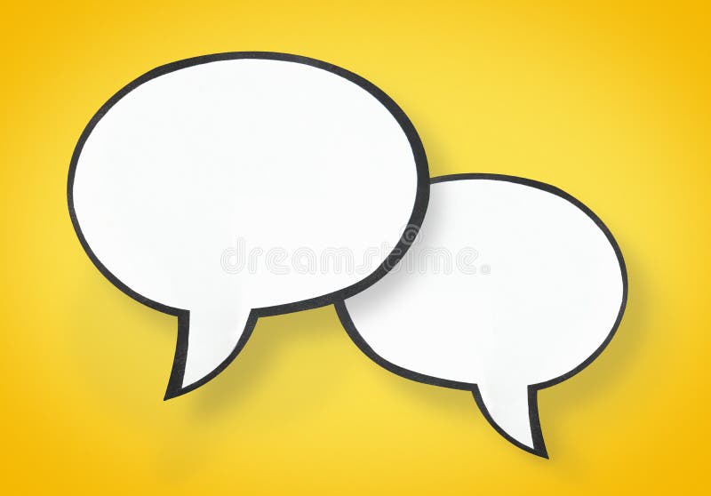 Speech Bubble on Yellow Background Stock Illustration - Illustration of ...
