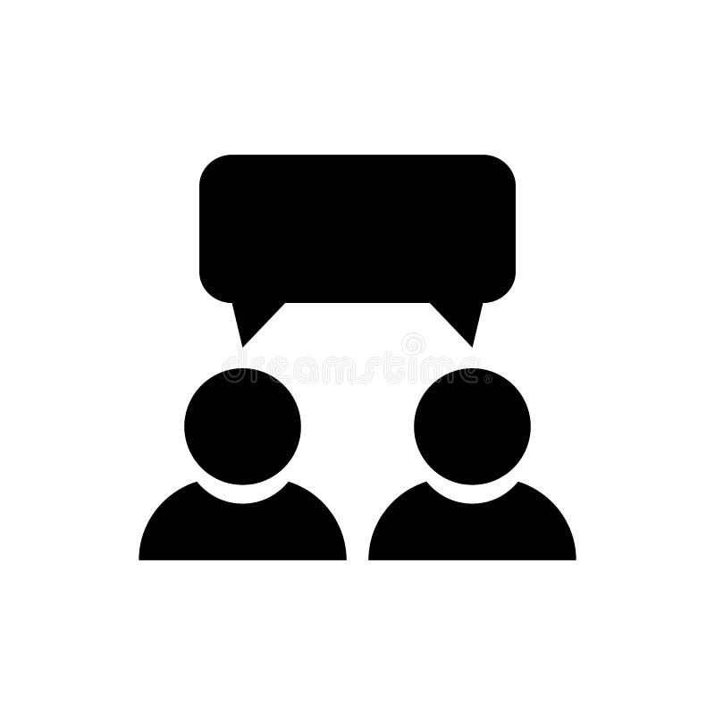 Dialog Icon in Black. Symbol of Dialogue between Two People. Vector ...