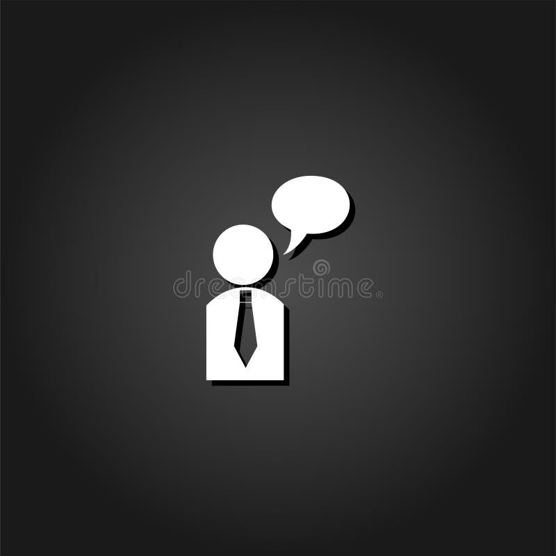 Dialog icon flat stock vector. Illustration of dialog - 132555834