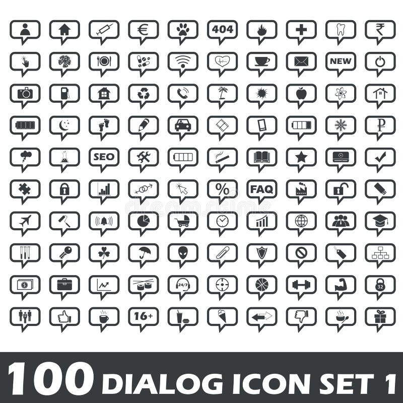 Dialog icon set 1 stock vector. Illustration of food - 56053986