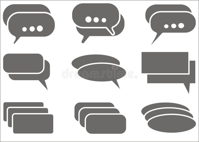 Dialog Box Icon, Chat Cartoon Bubbles. Thinking Cloud Stock Vector ...