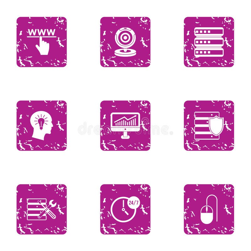 Dialog Icons Set, Grunge Style Stock Vector - Illustration of marketing ...
