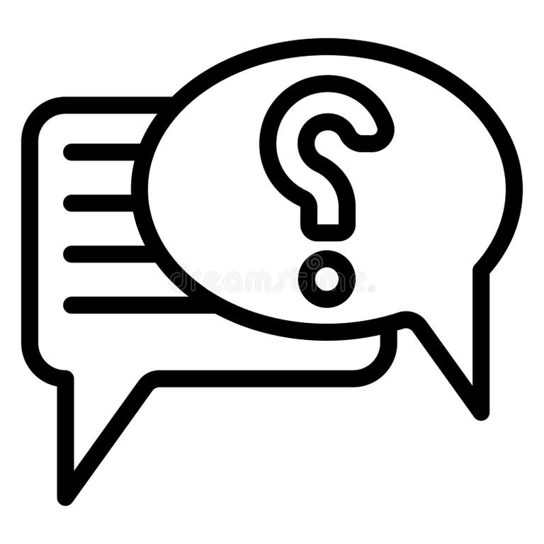 Dialog with Question Mark Bubble Line Icon, Psychology Concept. Vector ...