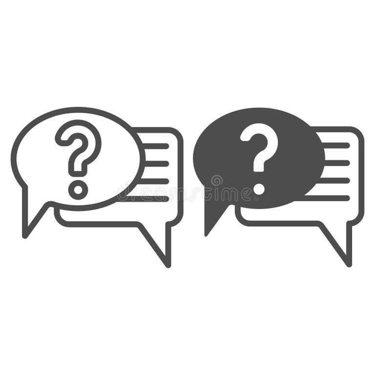 Dialog with Question Mark Bubble Line and Solid Icon, Psychology ...