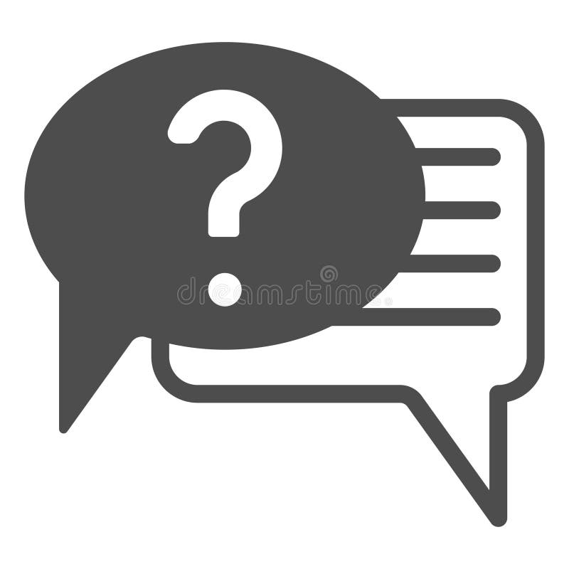 Dialog with Question Mark Bubble Solid Icon, Psychology Concept. Vector ...