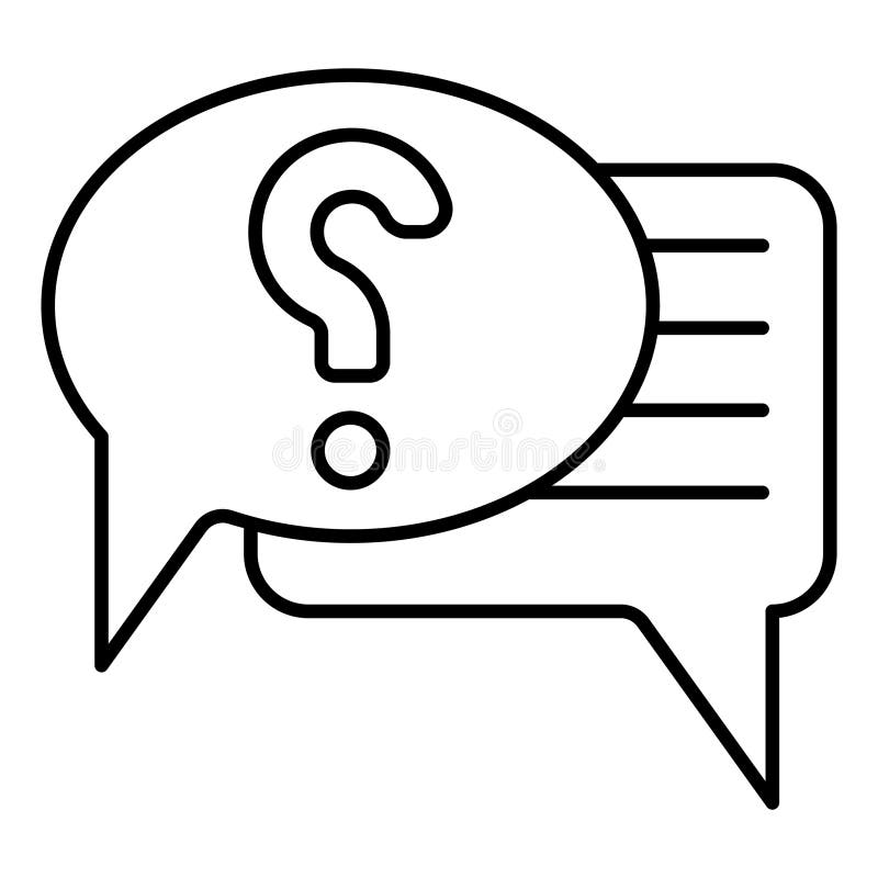 Dialog with Question Mark Bubble Thin Line Icon, Psychology Concept ...