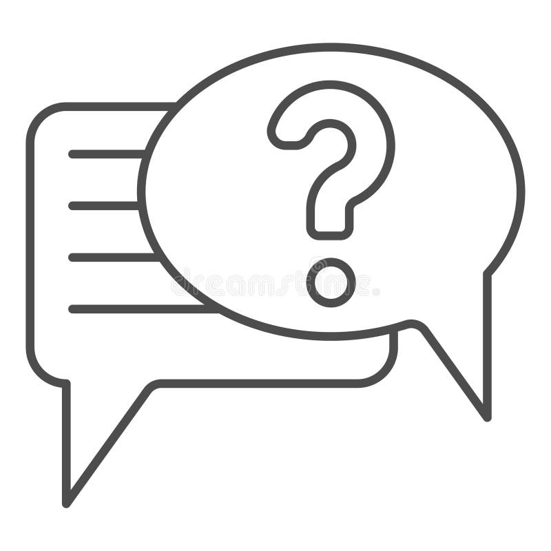 Dialog with Question Mark Bubble Thin Line Icon, Psychology Concept ...