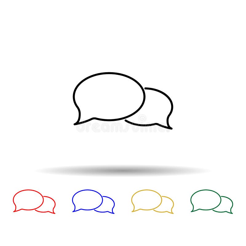 Dialogue Bubble Multi Color Style Icon. Simple Thin Line, Outline ...